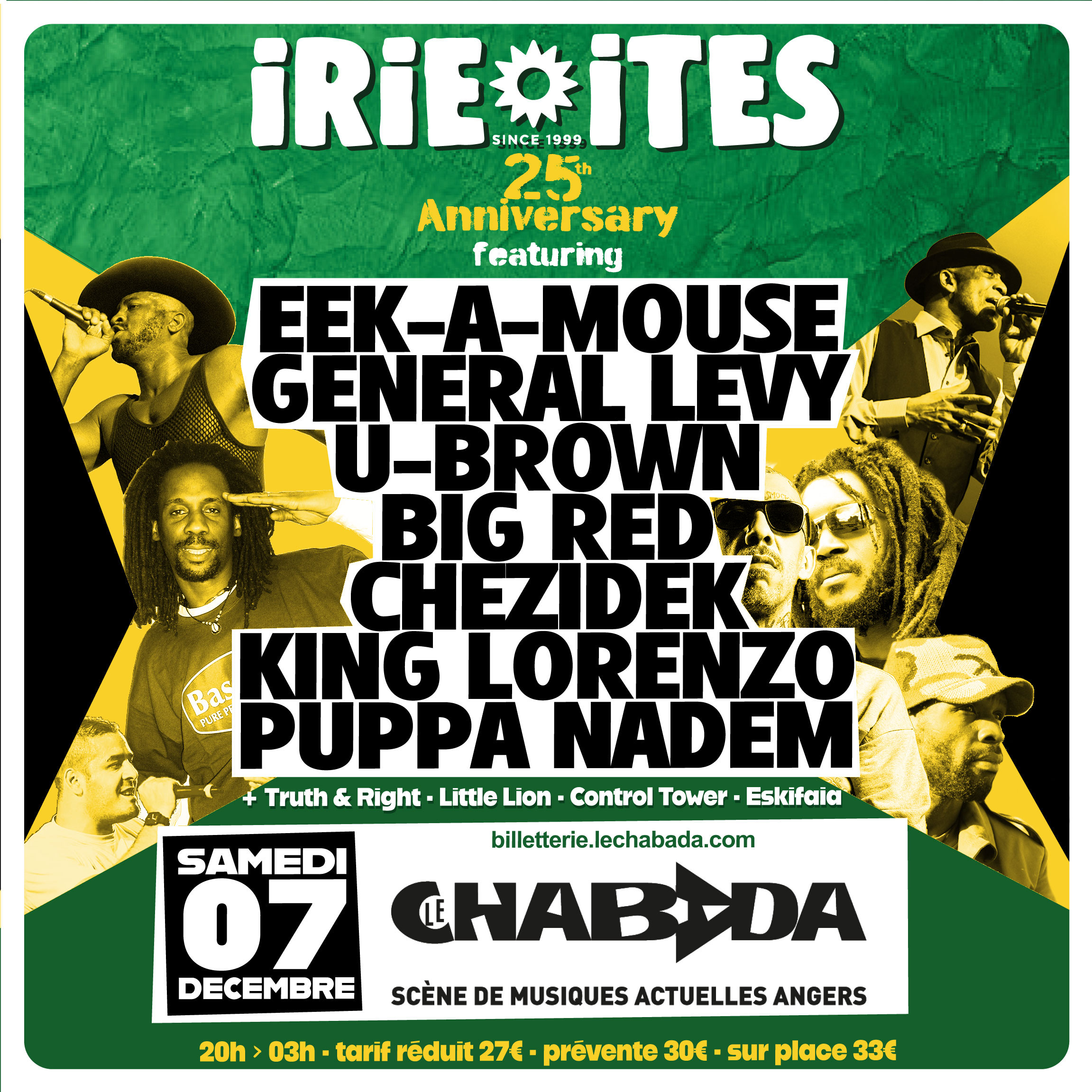 Irie Ites 25th Anniversary Tour - Le Chabada, club et salle de concerts ...